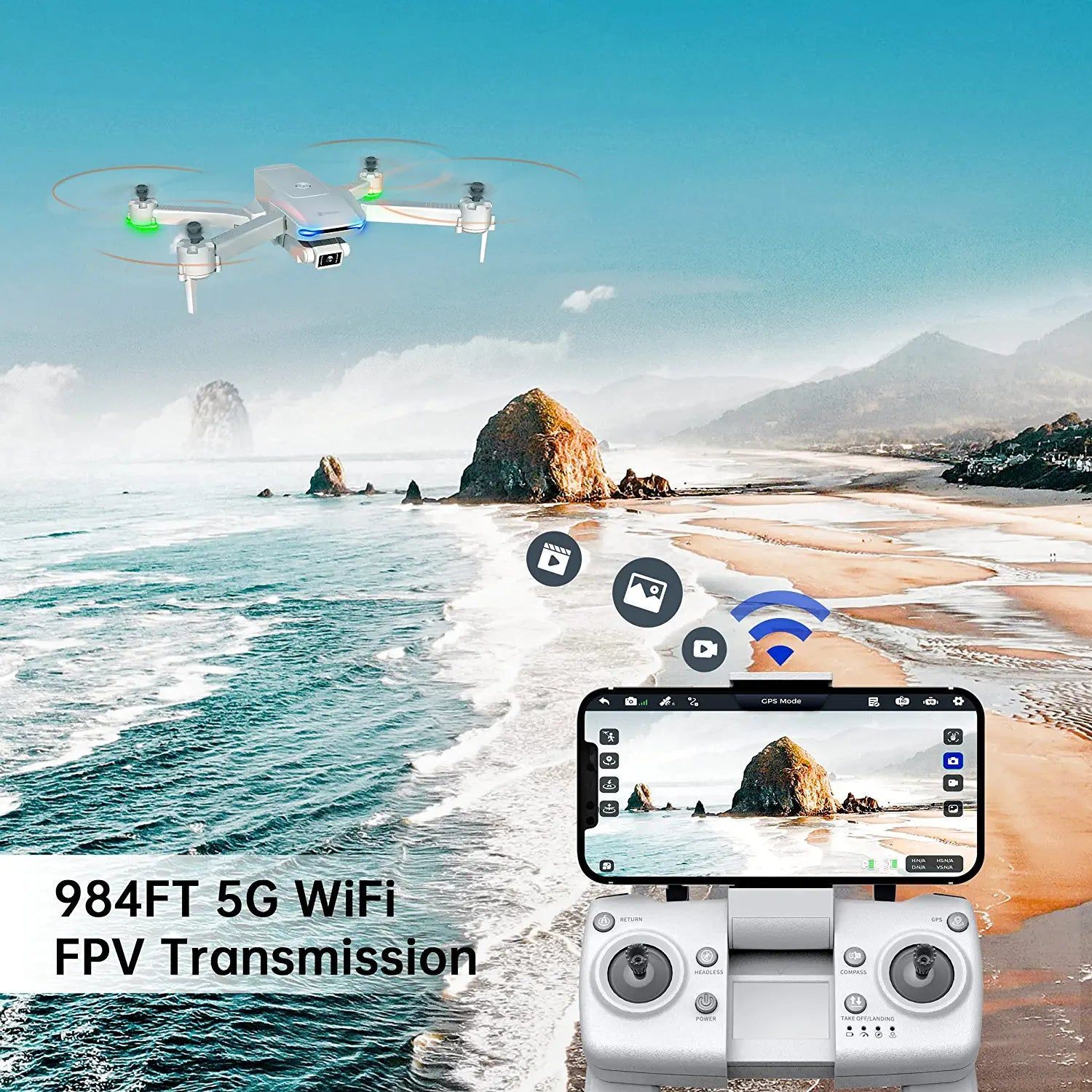 Dynalog GPS Drone With 4K Camera For Adults, DR-DG600C Rc Quadcopter With Auto Return, Follow Me ...